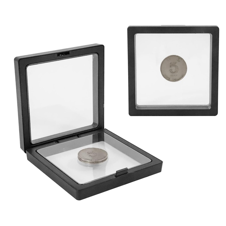 20PC 3D Floating Coin Display Frame Stand Holder Case Box For Jewelry ...