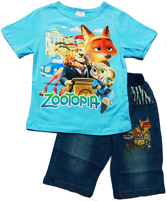 NEW Sz 2~8 BOYS KIDS SUMMER OUTFITS BLUE T-SHIRTS TOP TEES DENIM SHORTS ...