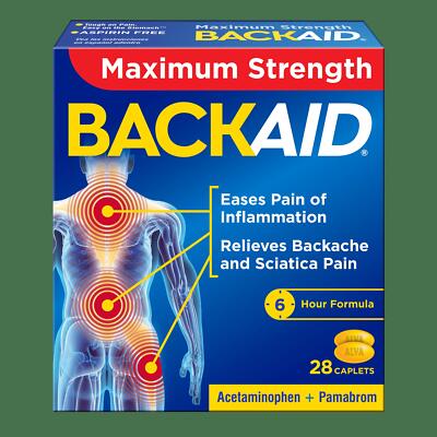 Backaid Max Maximum Strength Pain Relief Caplets, 28 Ct 72959530280 | eBay