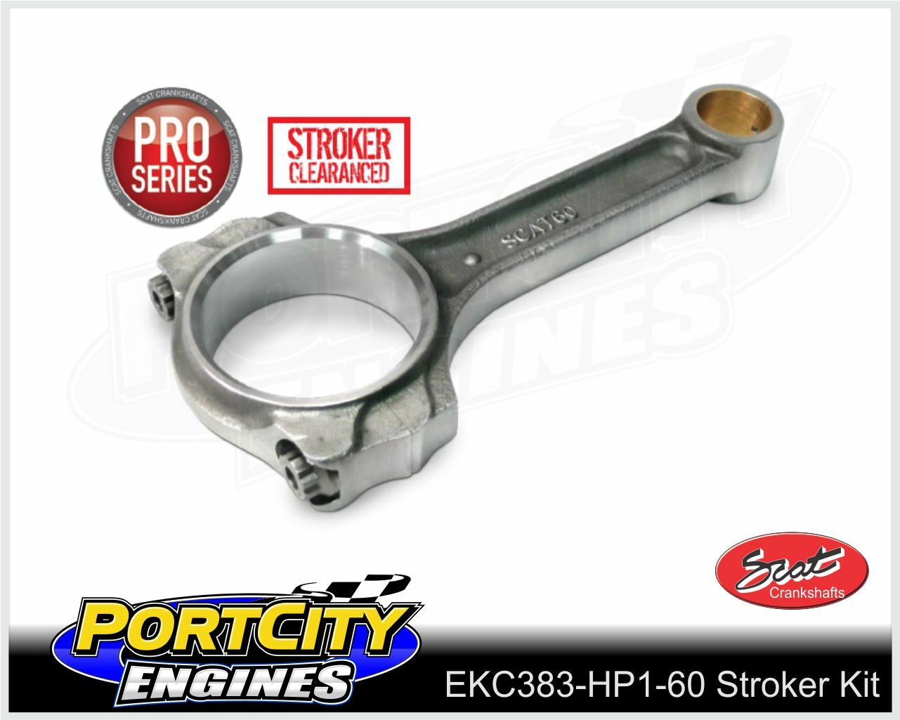 Scat Stroker Engine Kit Chev V8 Small Block 350 383 6.0” I Beam Conrods ...