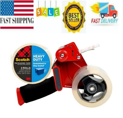 3M Scotch Tape Gun Dispenser with 2 Heavy Duty 3850 Shipping Packaging ...