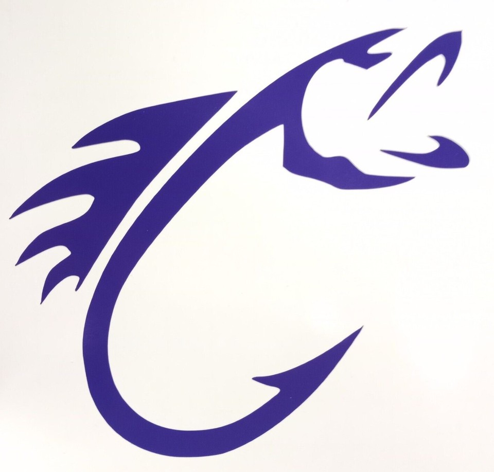 Fish Hook Vinyl Decal Car Truck Boat Laptop Fishing Sticker | eBay