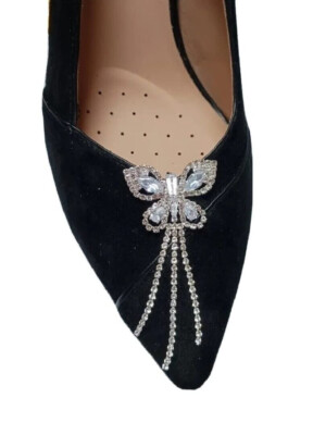 Butterfly Shoe Clip with Rhinestones, Color Silver | eBay