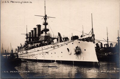 USS Pennsylvania World War I US ship vessel trimmed card rppc (4) | eBay