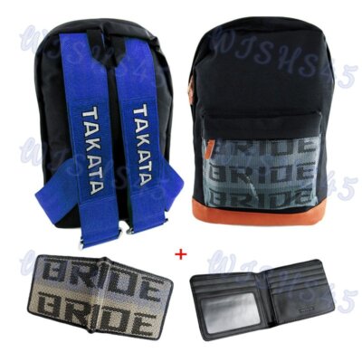 Racing Fabric Wallet & JDM BRIDE RACING BACKPACK BLUE HARNESS SHOULDER ...