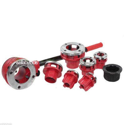 7 Size 3/8 to 2" Dies NPT Hand Ratchet Type Pipe Threader Set Plumbing ...