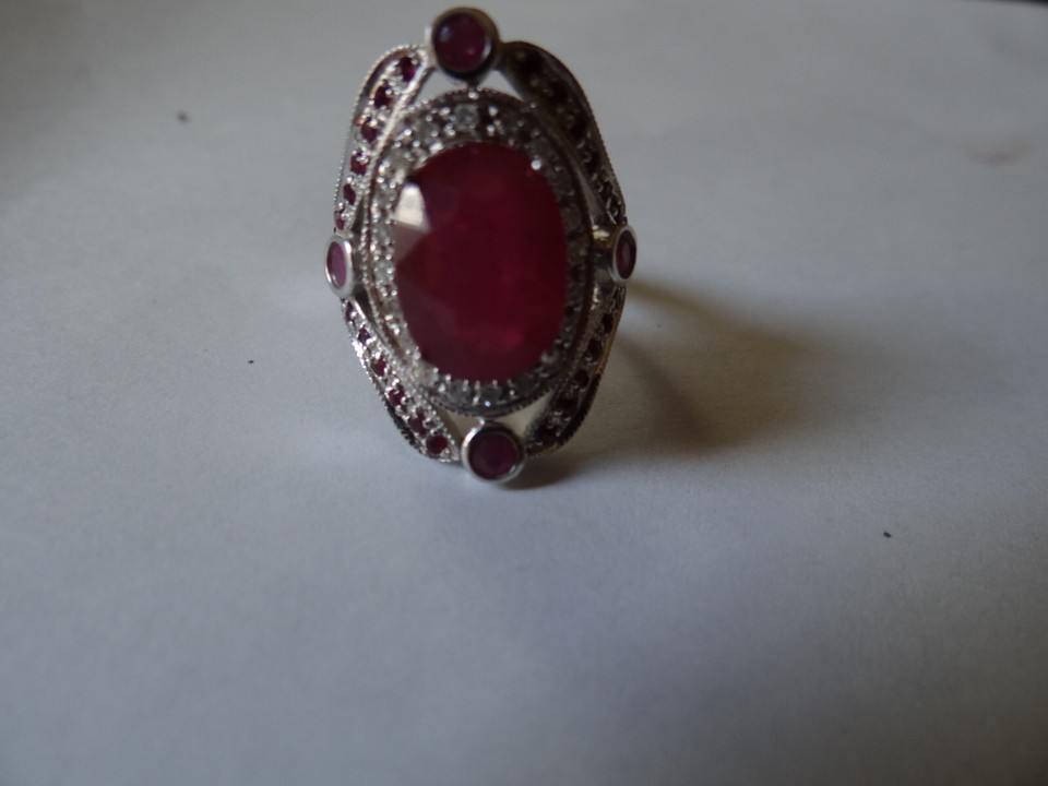 De Buman genuine 14 kt gold Ladies ruby and diamonds ring size 7 | eBay