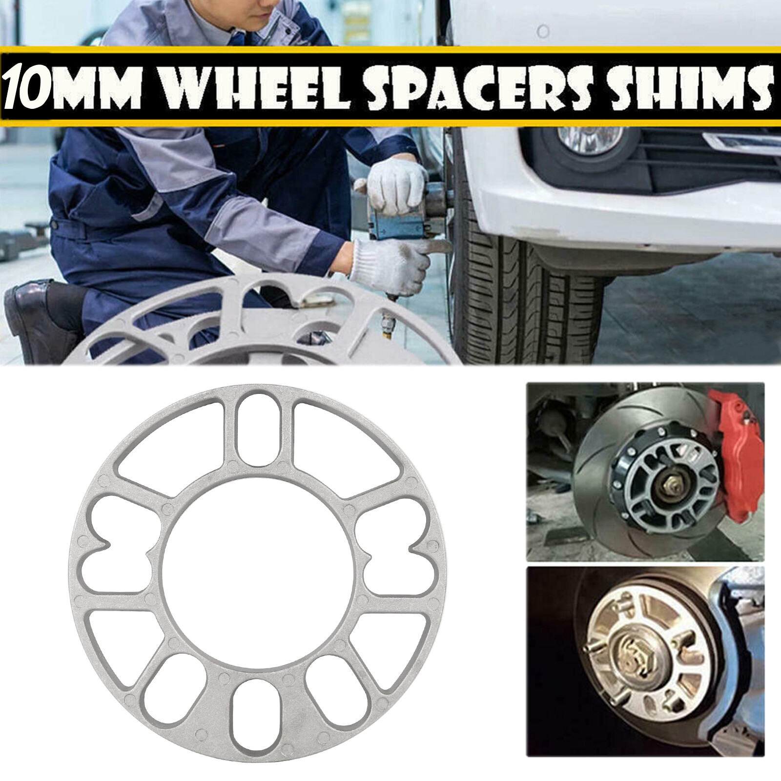 4 Pack 10mm Alloy Aluminum Wheel Spacers ET Shims Spacer Car Hub ...