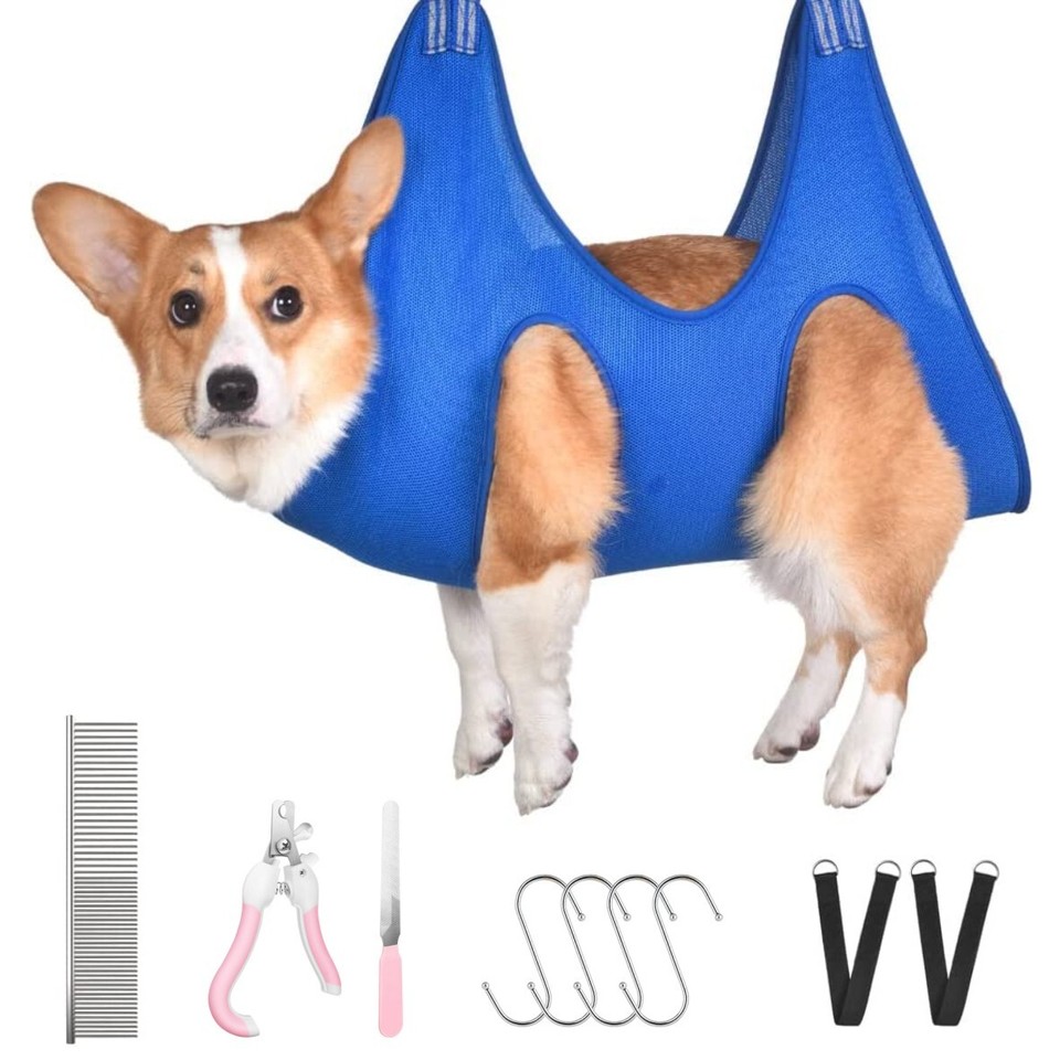 S/M/L Pet Dog Grooming Hammock Restraint Harness Sling Bags Hair Nail ...