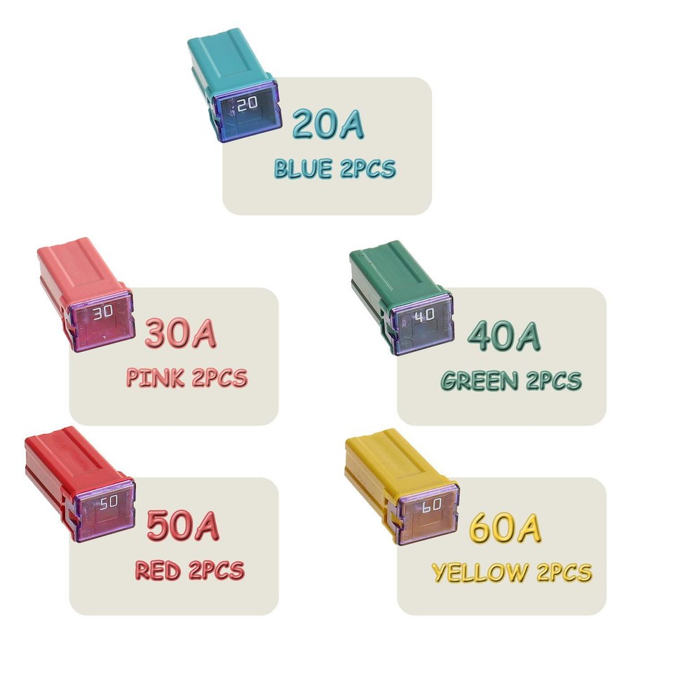 Jcase Fuse Assortment 20A 30A 40A 50A 60A Automotive High/STD Profile ...