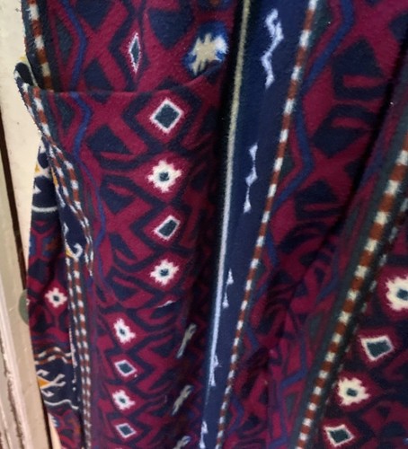 Vintage Pierre Cardin Southwestern Aztec Robe Mens Fleece Bath light ...