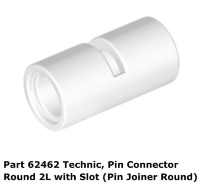 Lego 1x 62462 White Technic, Pin Connector Round 2L with Slot 9497 | eBay
