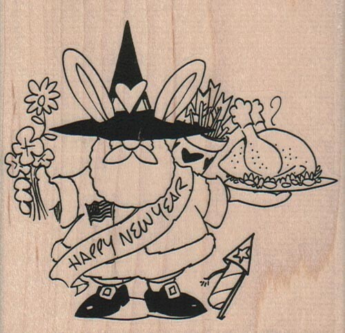 Happy Everything Santa 3 1/2 x 3 1/4" Rubber Stamp, Funny Holiday Stamp ...