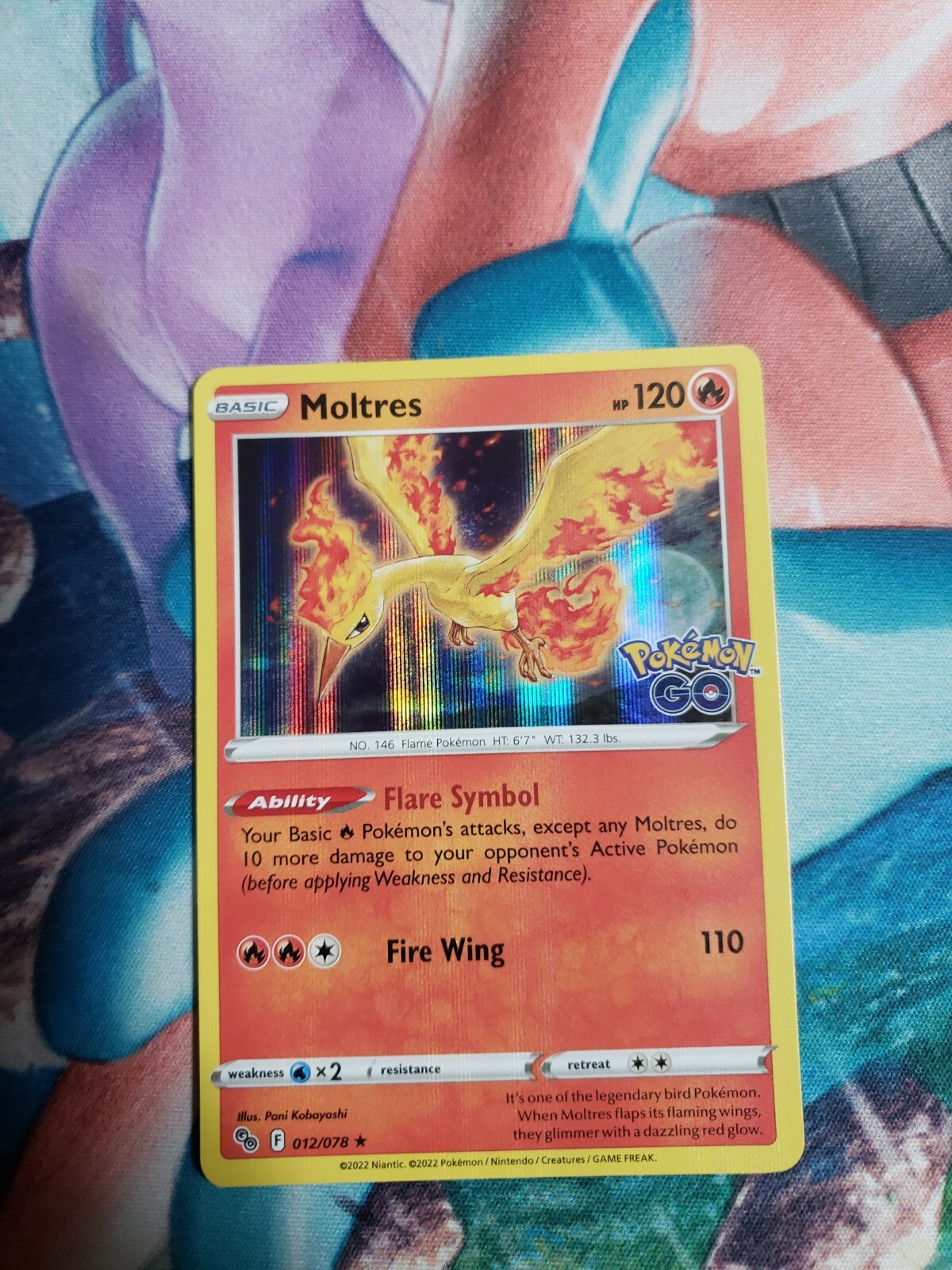 Moltres Holo Rare Pokemon go tcg Card 012/078 English in hand NM Near ...