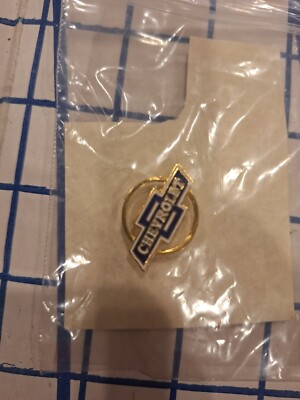 vintage Chevrolet gear Tie Tack lapel pin Color is Gold with blue ...
