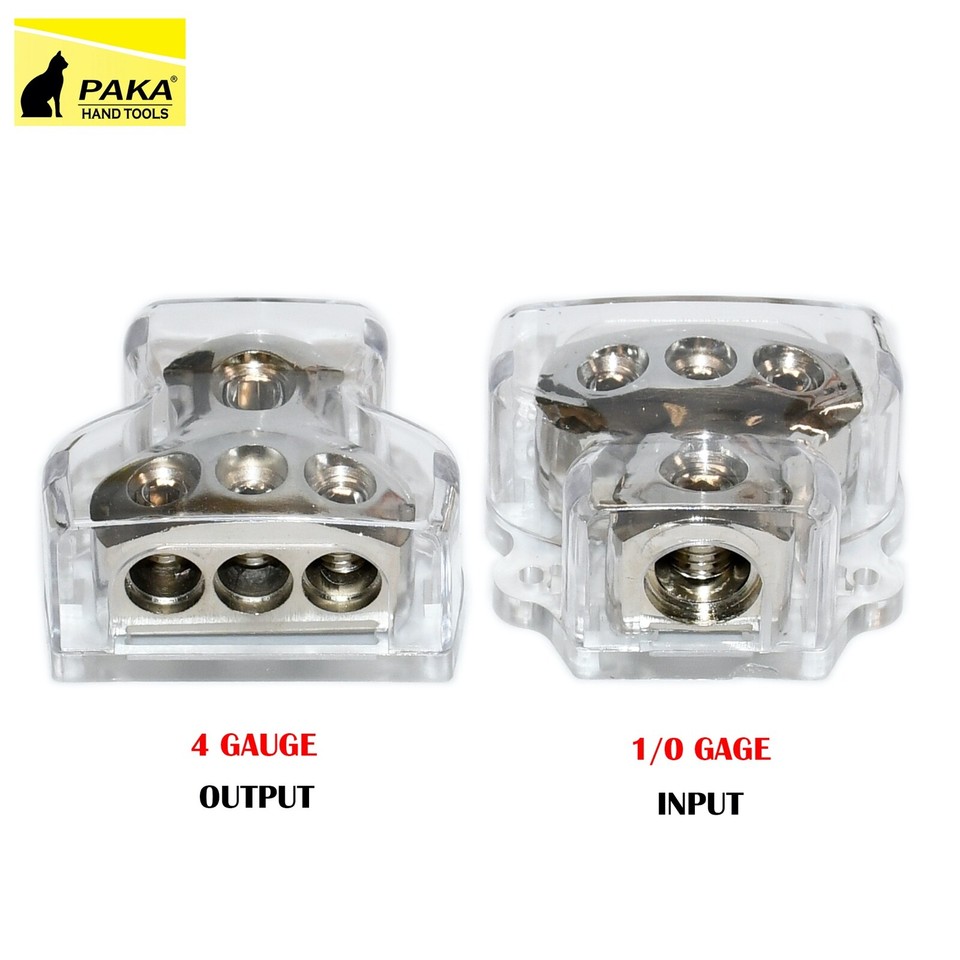 0 Gauge Input Distribution Block THREE 4 Gauge Output Car Audio In Out ...