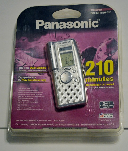 Panasonic RR-QR150 (3.5 Hours) Handheld Digital Voice Recorder for sale ...
