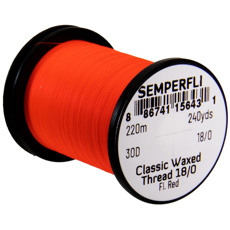 SEMPERFLI CLASSIC WAXED THREAD 18/0 - Fly Tying 30 Denier - 23 Colors ...
