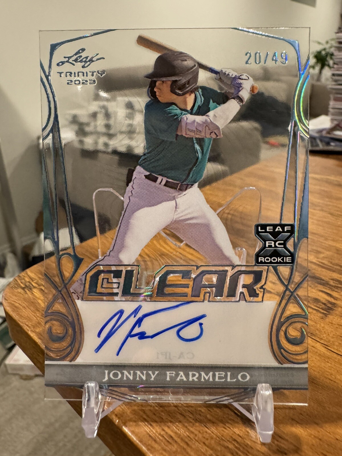 2023 Leaf Trinity Baseball Jonny Farmelo #/49 SSP Clear Rookie RC Auto ...