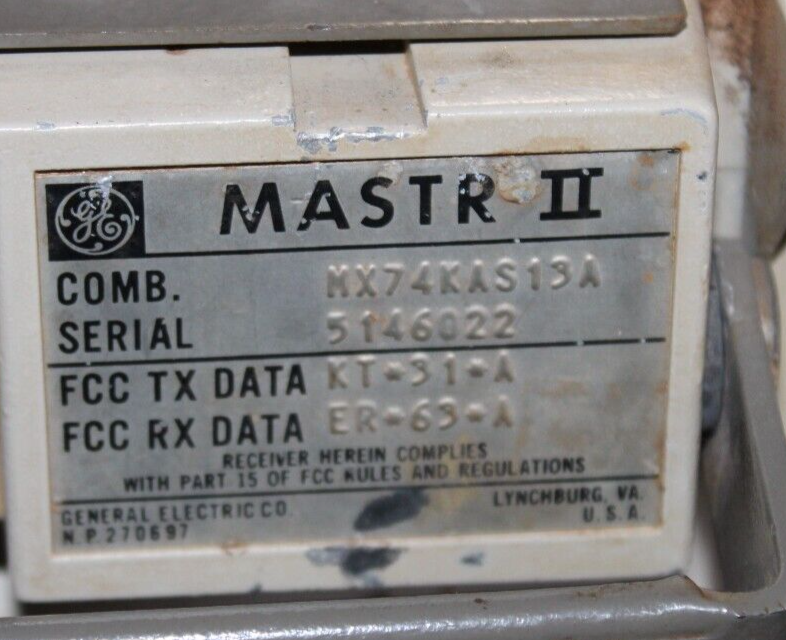 GE MASTR II , TRUNK MOUNT RADIO (PARTS OR REPAIR) | eBay