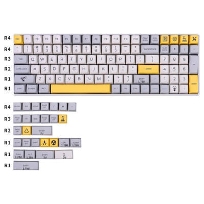 Heavy Industry Theme Keycap MDA Profile PBT Set 128 Key Dye-sub for ...