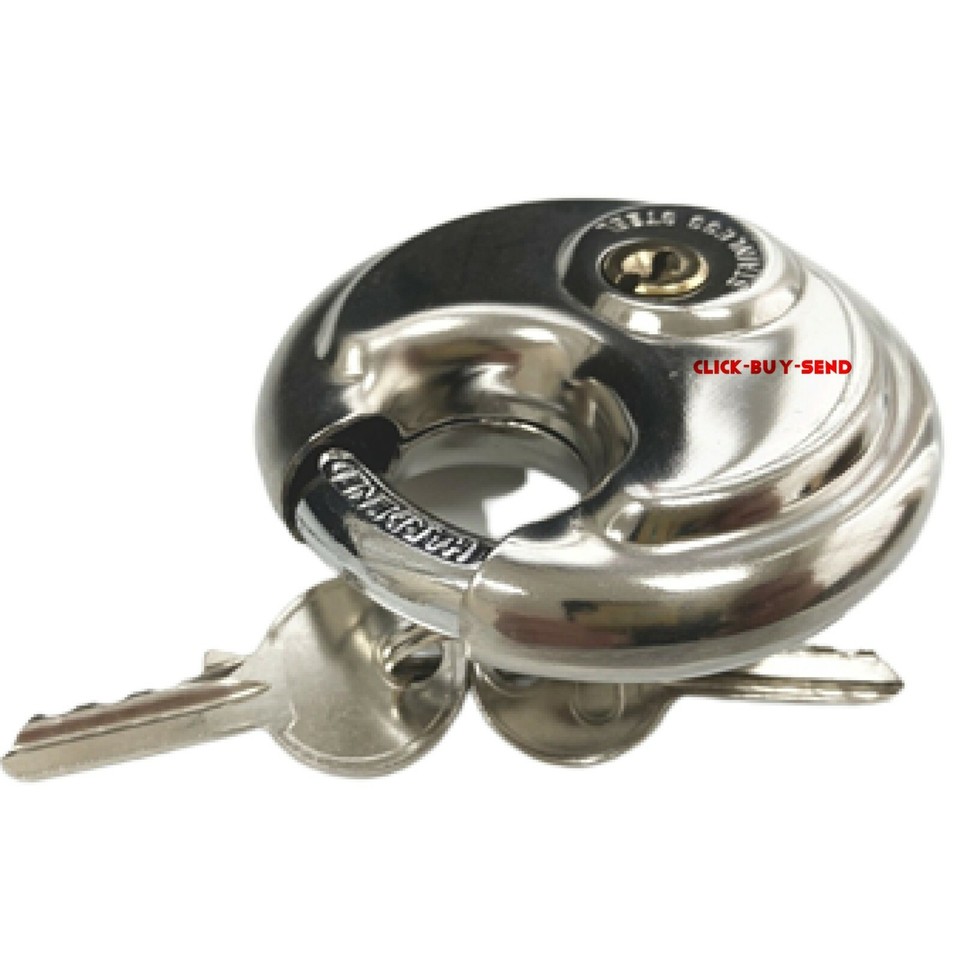 70mm STAINLESS STEEL DISC LOCK LOCKS VEHICLE VAN VAULT TOOL SAFE ...