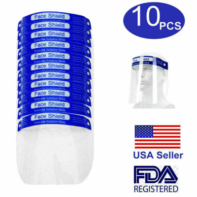 10 pc FDA Face Shield Reusable Face Protective Visor for Eye Head ...