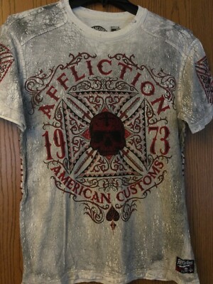 Affliction - “American Customs” - White & Red Shirt - M | eBay