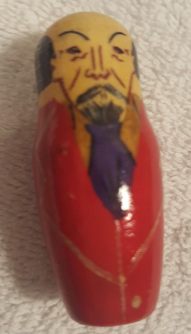 VTG Soviet Nesting Dolls Painted Wooden Communist Leaders Russian Five ...