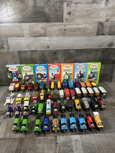 Lot of (53) Thomas & Friends Wooden Railway Train Tank & 7 VHS Tapes ...