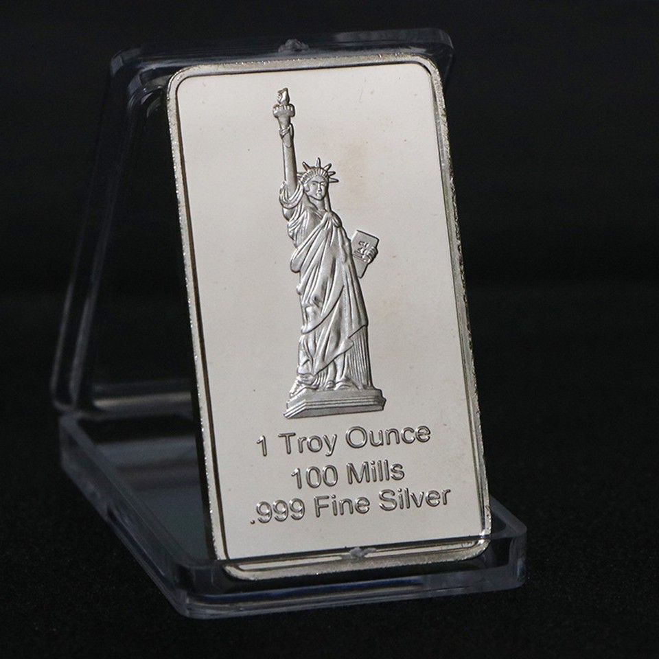 Statue of Liberty Commemorative Silver Plated Block - Ocean Eagle Coin ...