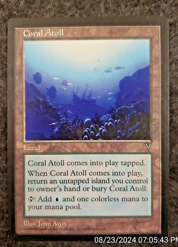 Coral Atoll Visions NM Land Uncommon MAGIC THE GATHERING MTG CARD ...