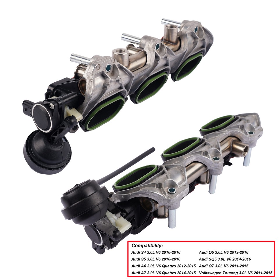 Pair Intake Manifolds For Audi S4 B8 S5 A6 C7 A7 Q5 8R SQ5 2012-2015 3. ...