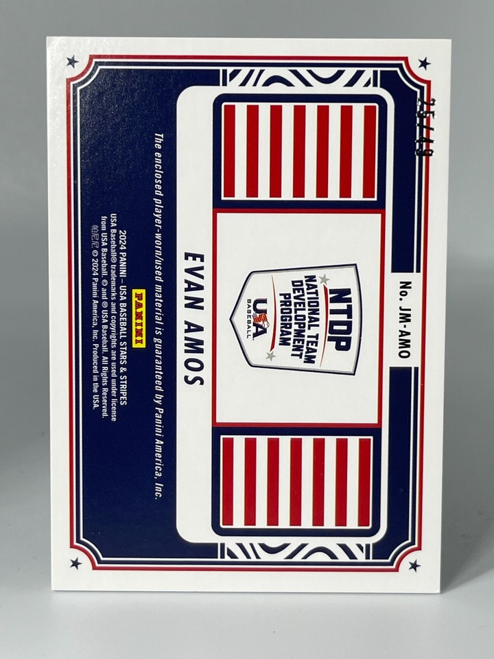 2024 Panini USA Stars & Stripes EVAN AMOS Jumbo Relic Jersey 25/49 | eBay