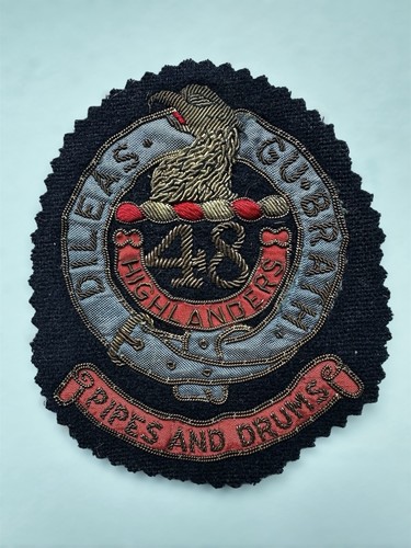48th Highlanders Pipes And Drums Band Badge Patch Bullion Canadian ...