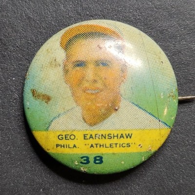 1932 Orbit Gum Baseball PR2 Button Pin 38 George Earnshaw Phil ...