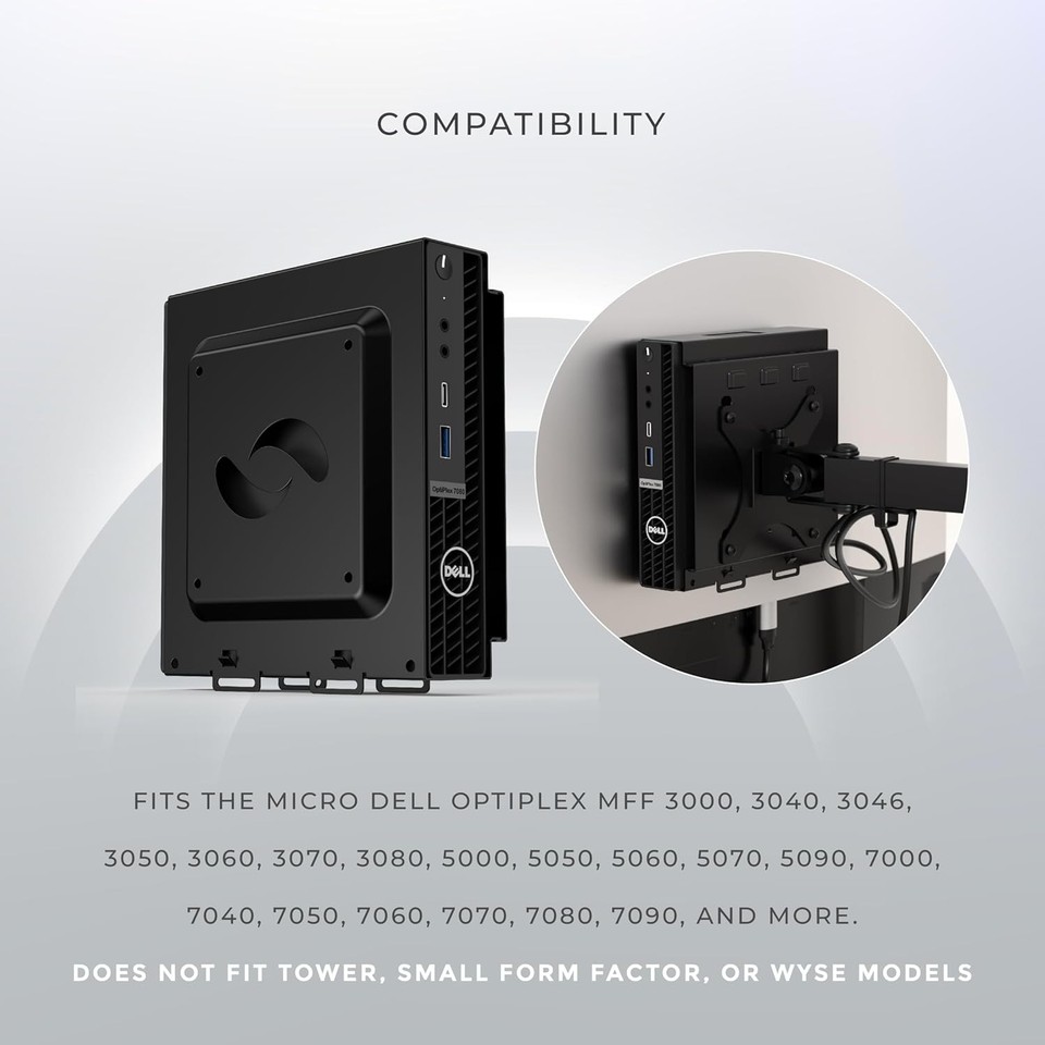 Dual VESA Mount for Dell OptiPlex Micro PC Monitor Arm Wall 100x100 | eBay