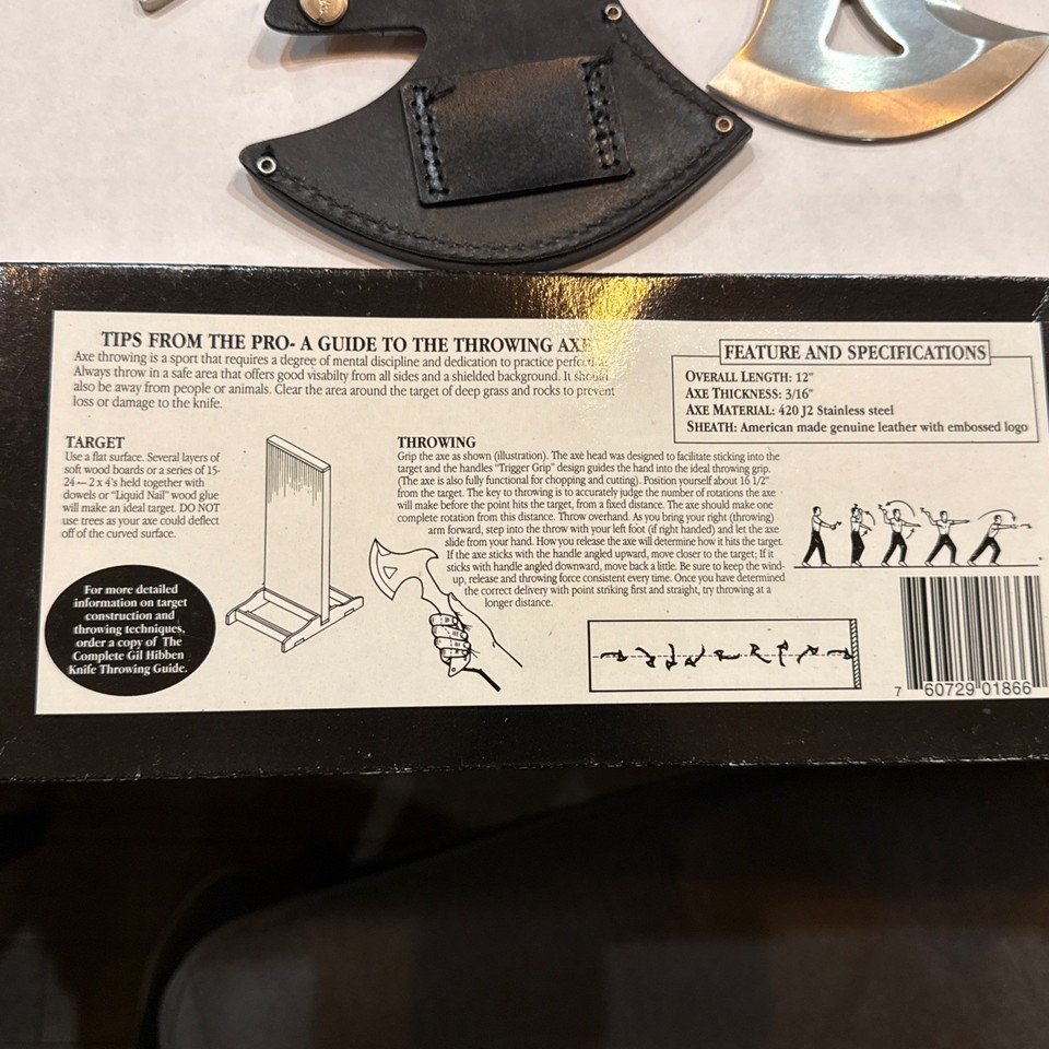 Gil Hibben Pro Thrower 12” Throwing Ax In Box w/Sheath Limited 343 of ...