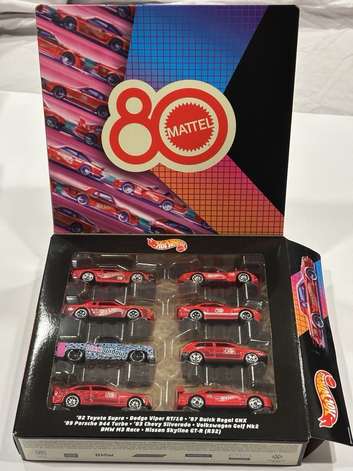 Hot Wheels Mattel 80th Anniversary Box Set 8 Pack- Opened 2026 ‘83 ...