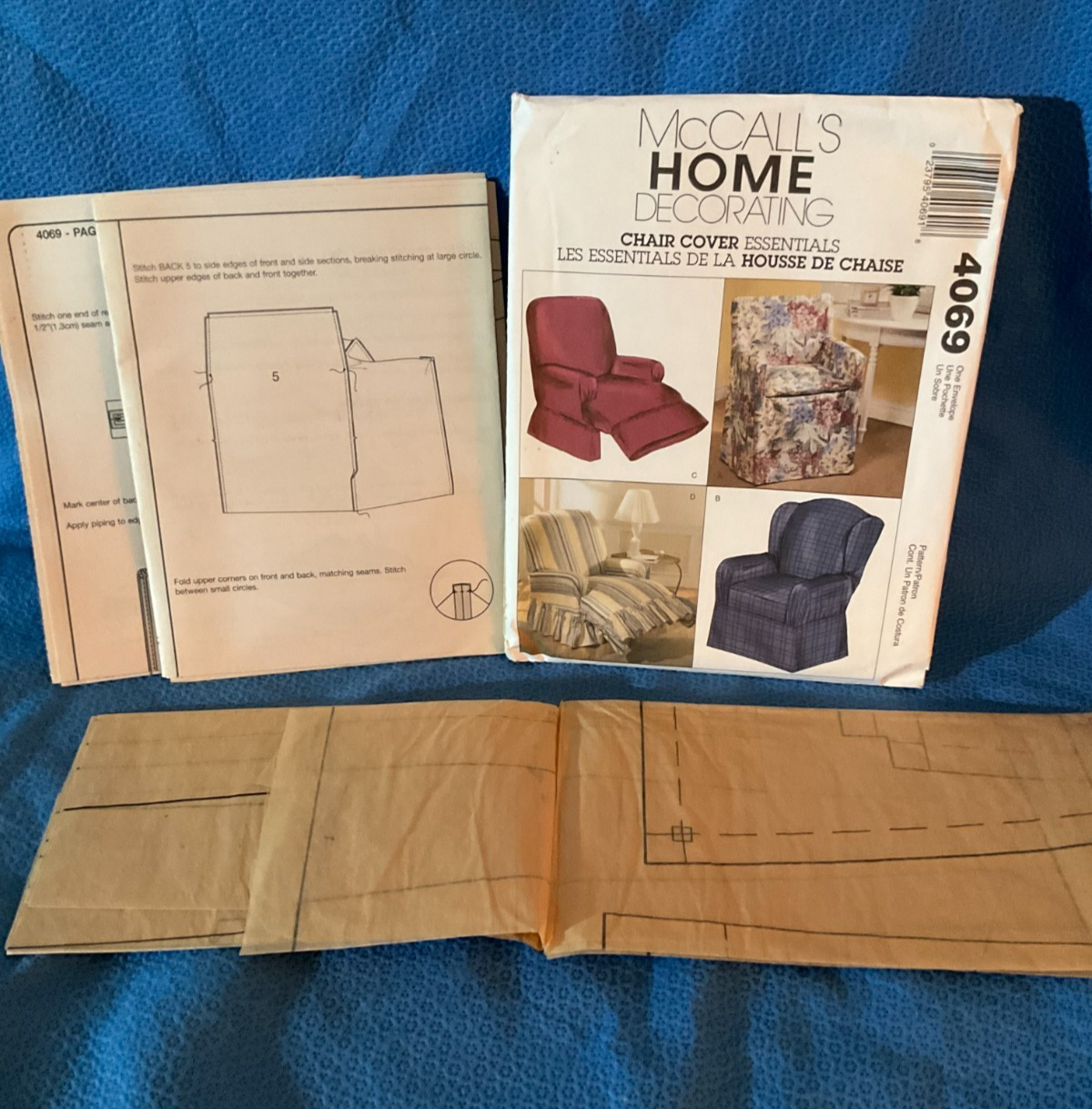 McCall's 4069 Recliner Covers & Chair Slipcovers Sewing Pattern for ...