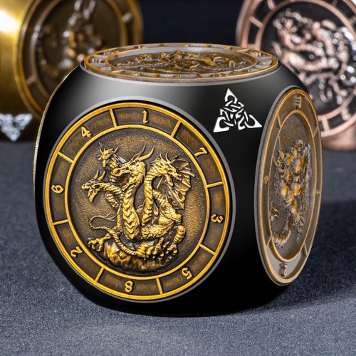 7 in 1 Unique Spinner DND Dice Set D&D, Metal Cube D and D Dice with ...