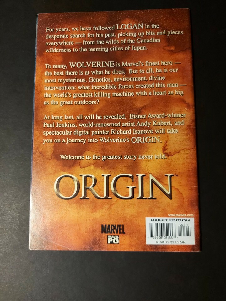 WOLVERINE ORIGIN #1 2001 HIGH GRADE WOLVERINES EXTENDED ORIGIN MARVEL ...