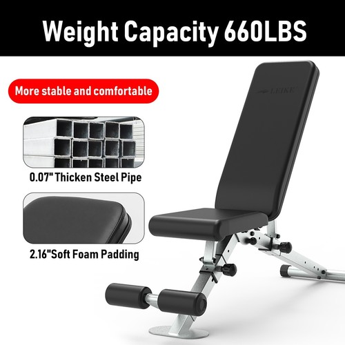 Adjustable Weight Bench Foldable Workout Exercise Bench with Automatic ...