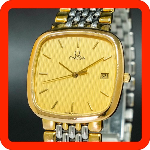 Vintage1986 [N-MINT] OMEGA De Ville Cal.1430 396.1017 Gold Square Tank ...