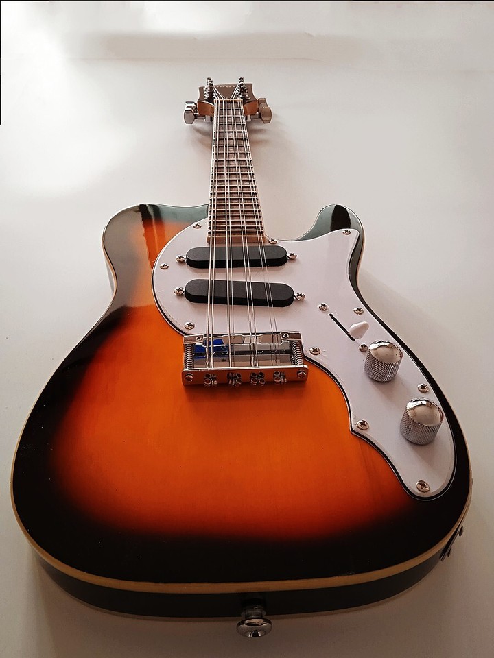 Electric Guitar mini 8 Strings Mandolins Guitar Mandocaster Sunburst ...