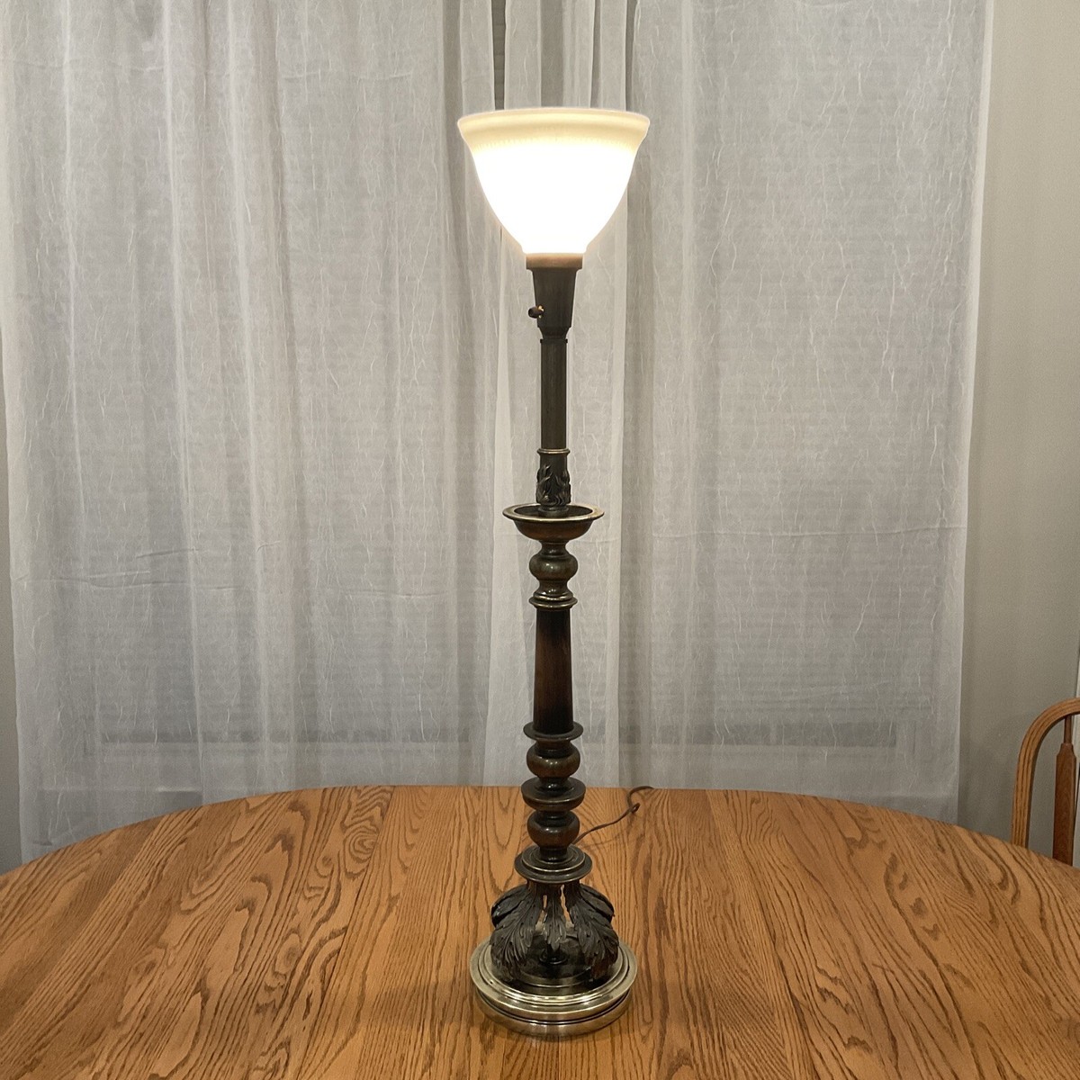 Vintage Stiffel Brass Torchiere Table Lamp