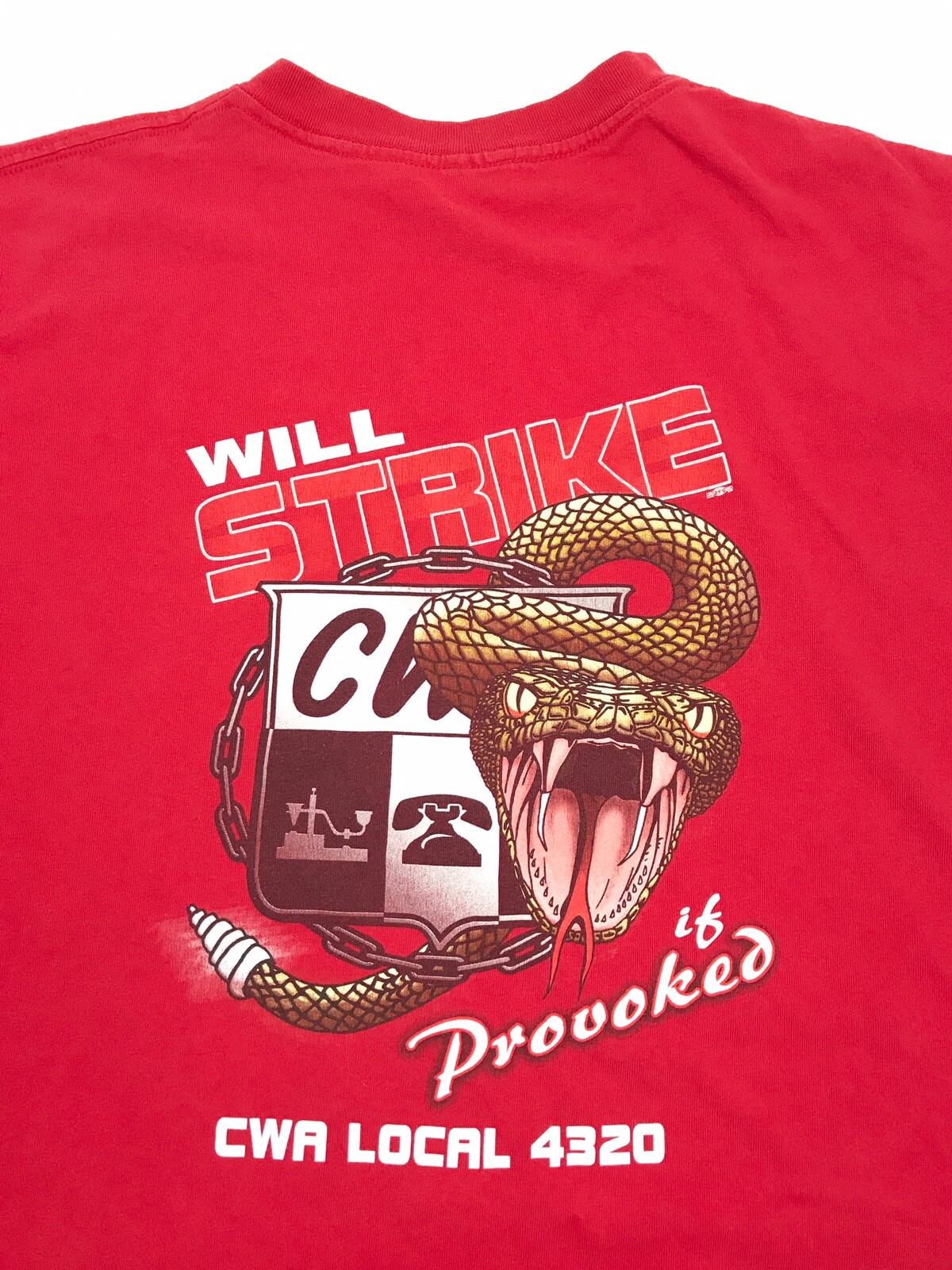 Vtg CWA Local 4320 Mens 3XL Union Fight Future Faded Red T Shirt USA ...