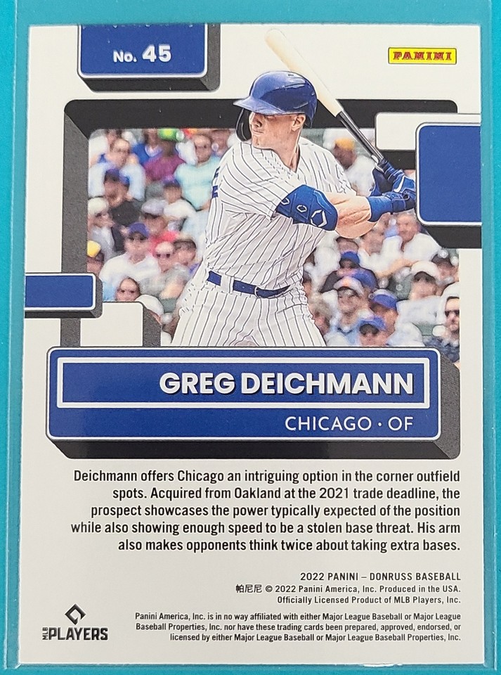 2022 Donruss RC #45 Greg Deichmann Chicago Cubs BASEBALL Card C8 | eBay