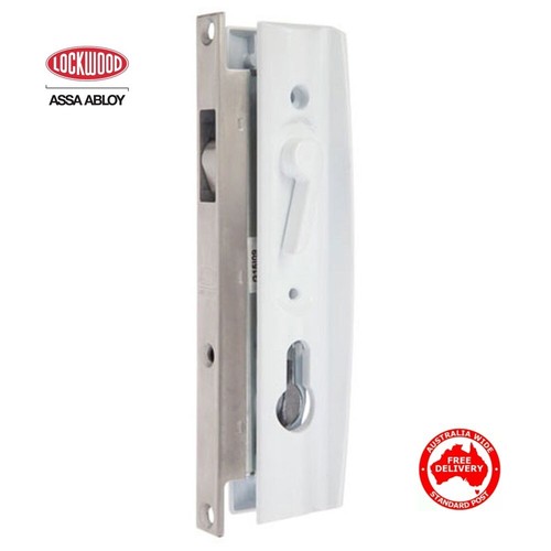 LOCKWOOD 8653 Security Screen Sliding Door Lock-8653WHT White NO CYL ...