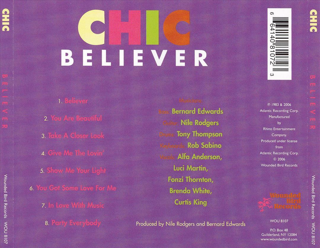 CHIC BELIEVER NEW CD 664140810723| eBay